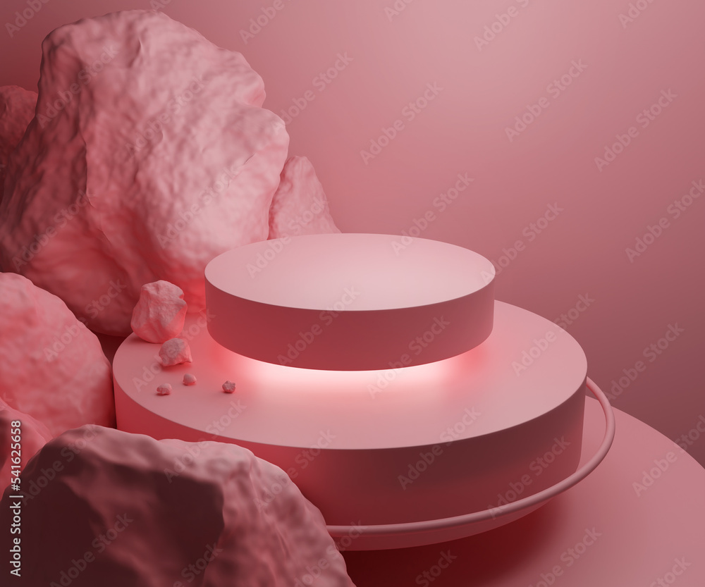 Pastel Product and Package Presentation, Stone Podium Display, 3D ...