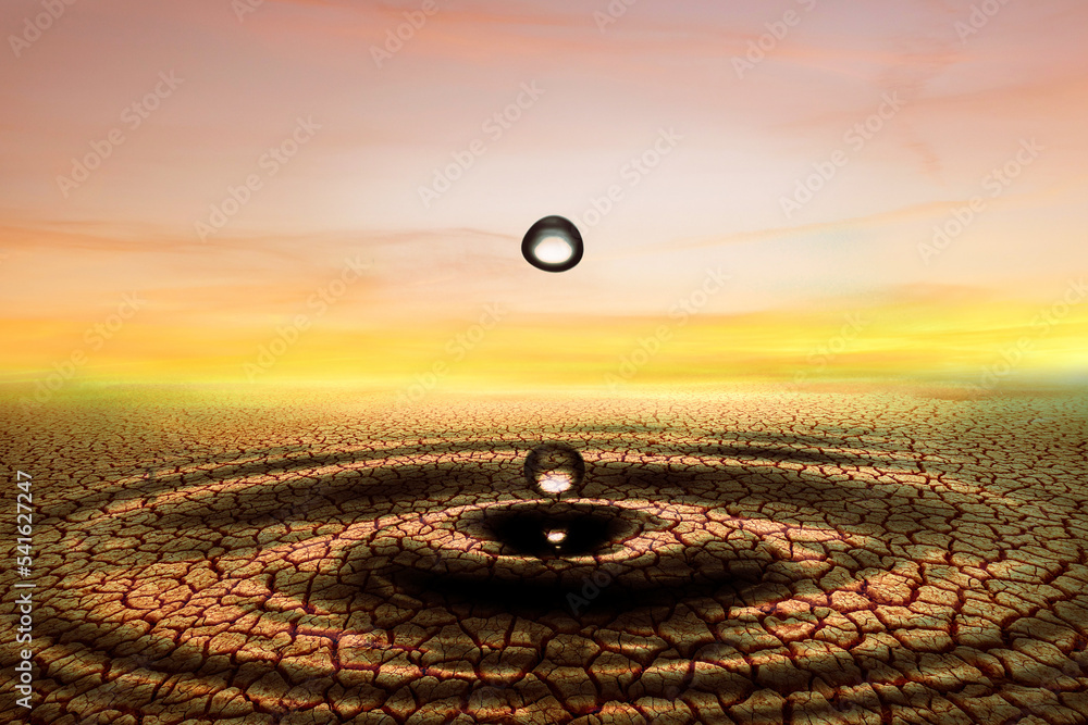 The concept of global warming, water scarcity Desperate drought. water ...