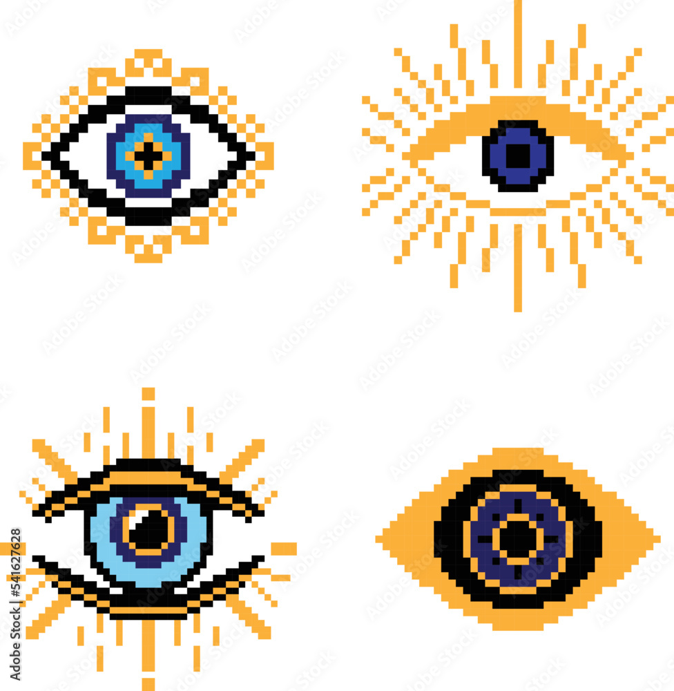evil eye pixel art vector illustration. evil eye image. Stock Vector ...