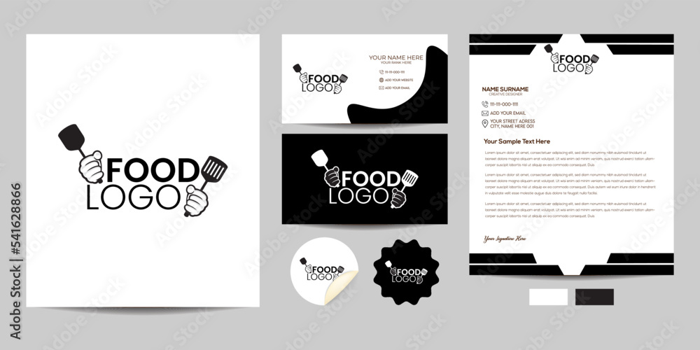 Corporate food logo identity template set. Complete branding logo ...