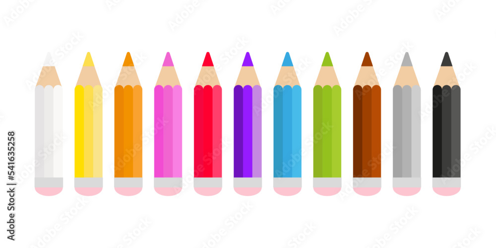 Color pencils set isolated on white background. Colored pencils in a ... Color pencils set isolated on white background. Colored pencils in a ...
