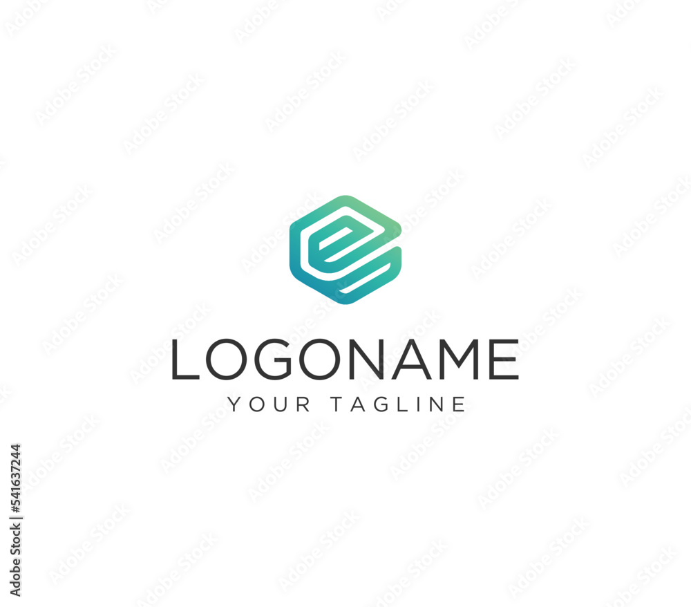 letter E geometric logo design vector template Stock Vector | Adobe Stock