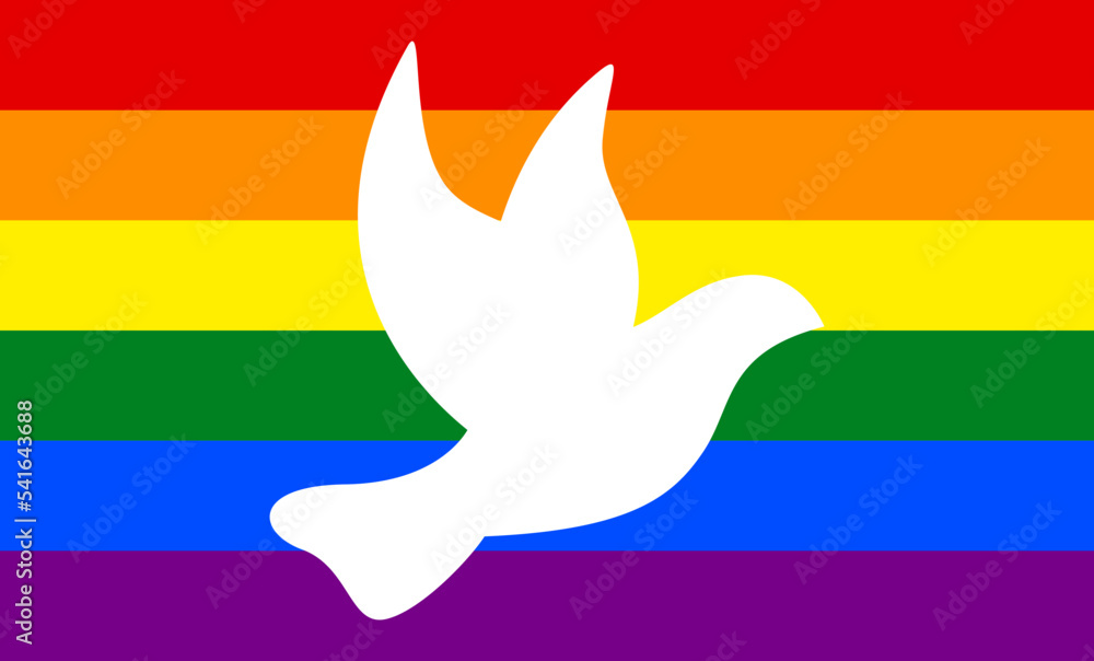 peace dove in front of rainbow flag Stock Vector | Adobe Stock