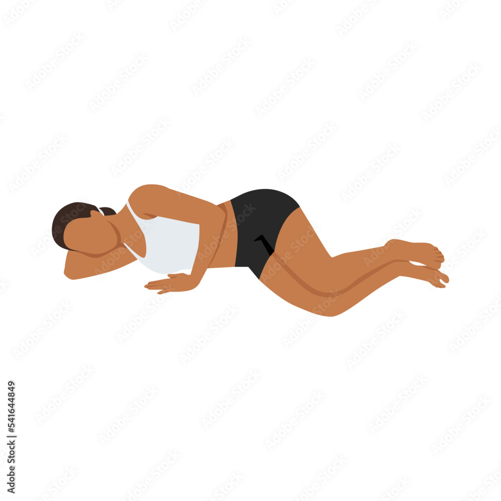 Woman doing Side Lying Savasana, Side Lying Corpse Pose, Side Fetal ...