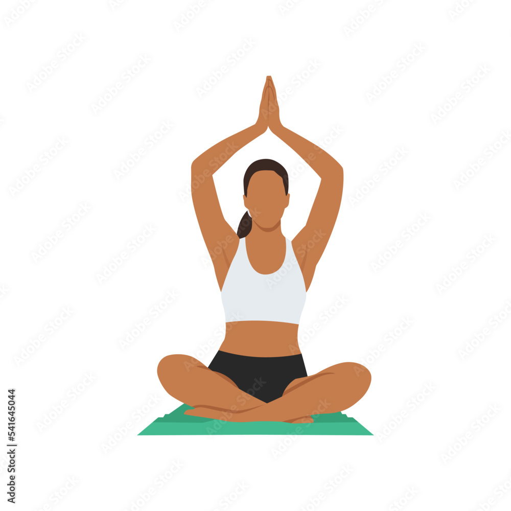 Woman doing Seated Mountain Pose in Auspicious Pose. Practice ...