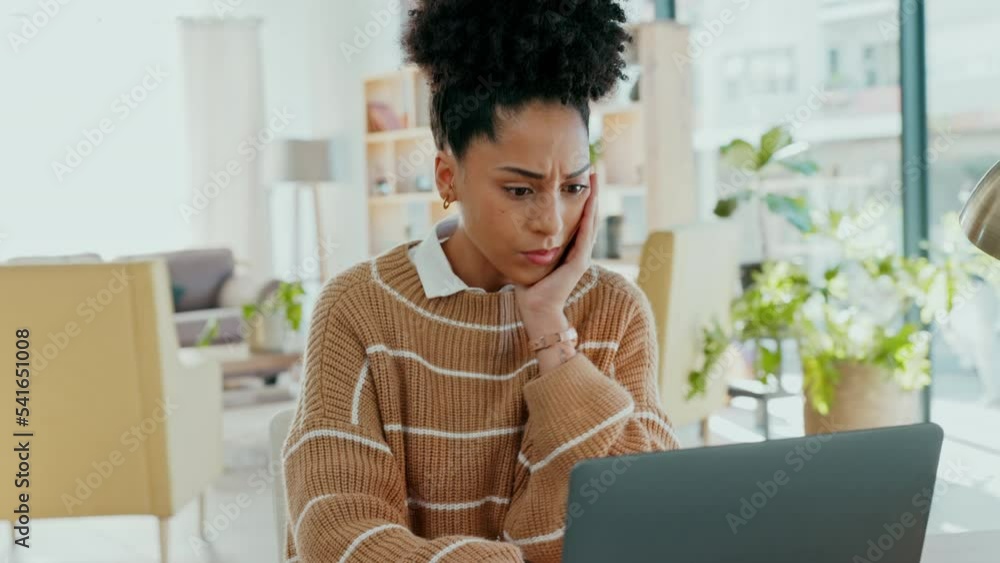 Video „Stress, anxiety and laptop with business woman thinking in ...