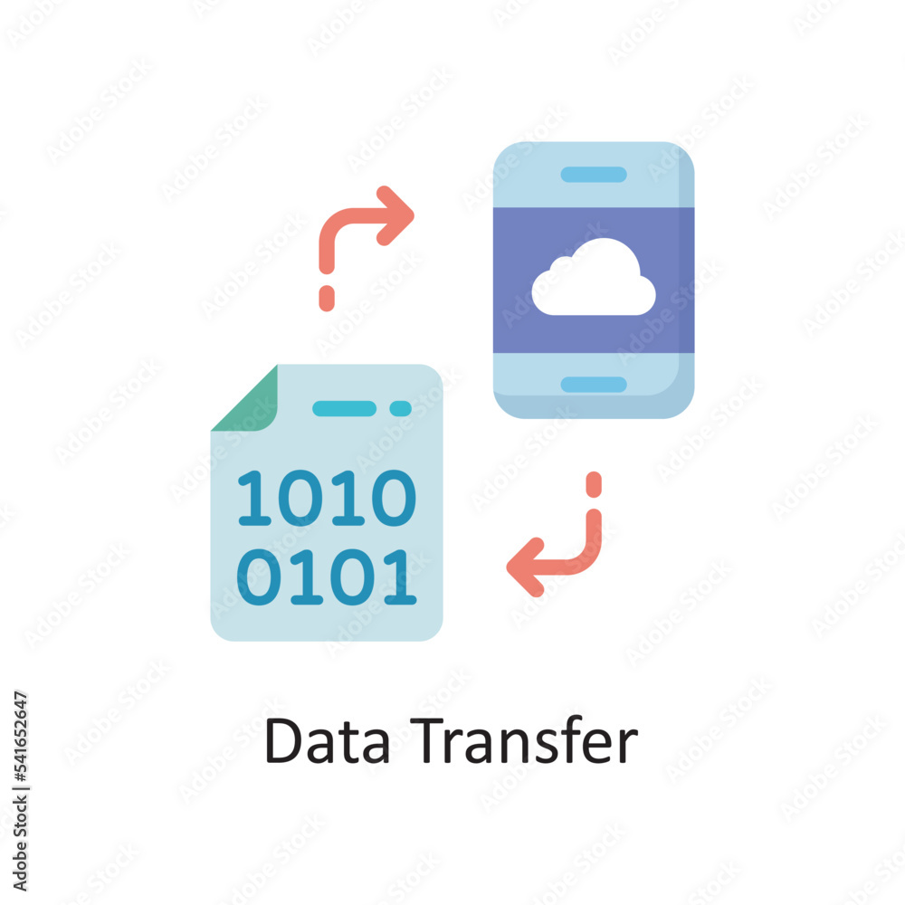 Data Transfer Vector Flat Icon Design illustration. Cloud Computing ...