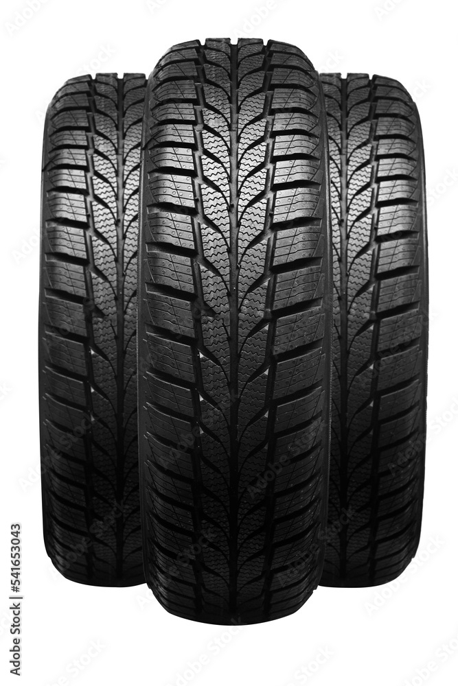 Front view of three new car tires Stock-Foto | Adobe Stock