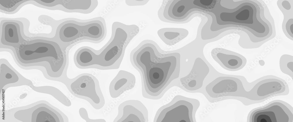 Abstract paper cut style design. Geometric layered curve line grey ...
