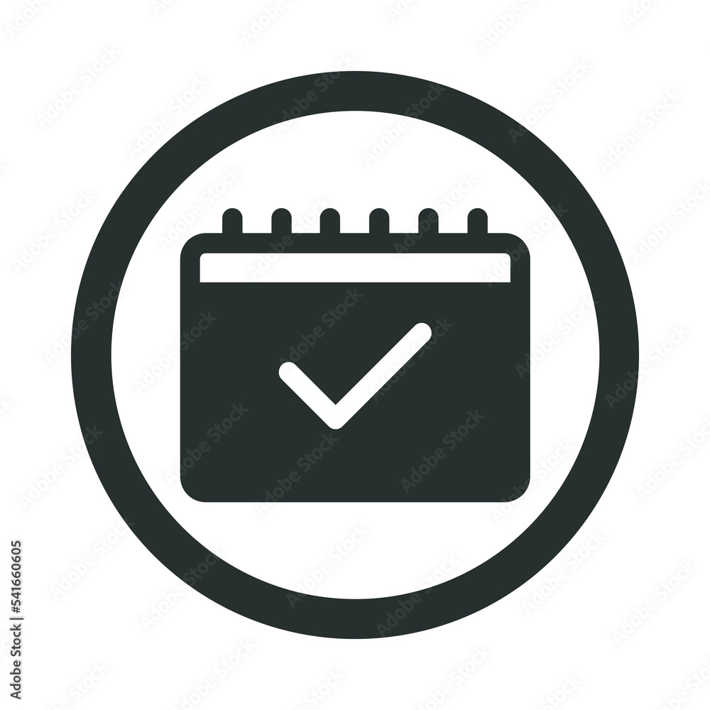 Outlline Circle Calendar Icon 2 Stock-Vektorgrafik | Adobe Stock