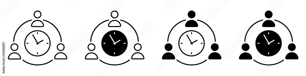 Time management icon vector set. deadline illustration sign collection ...