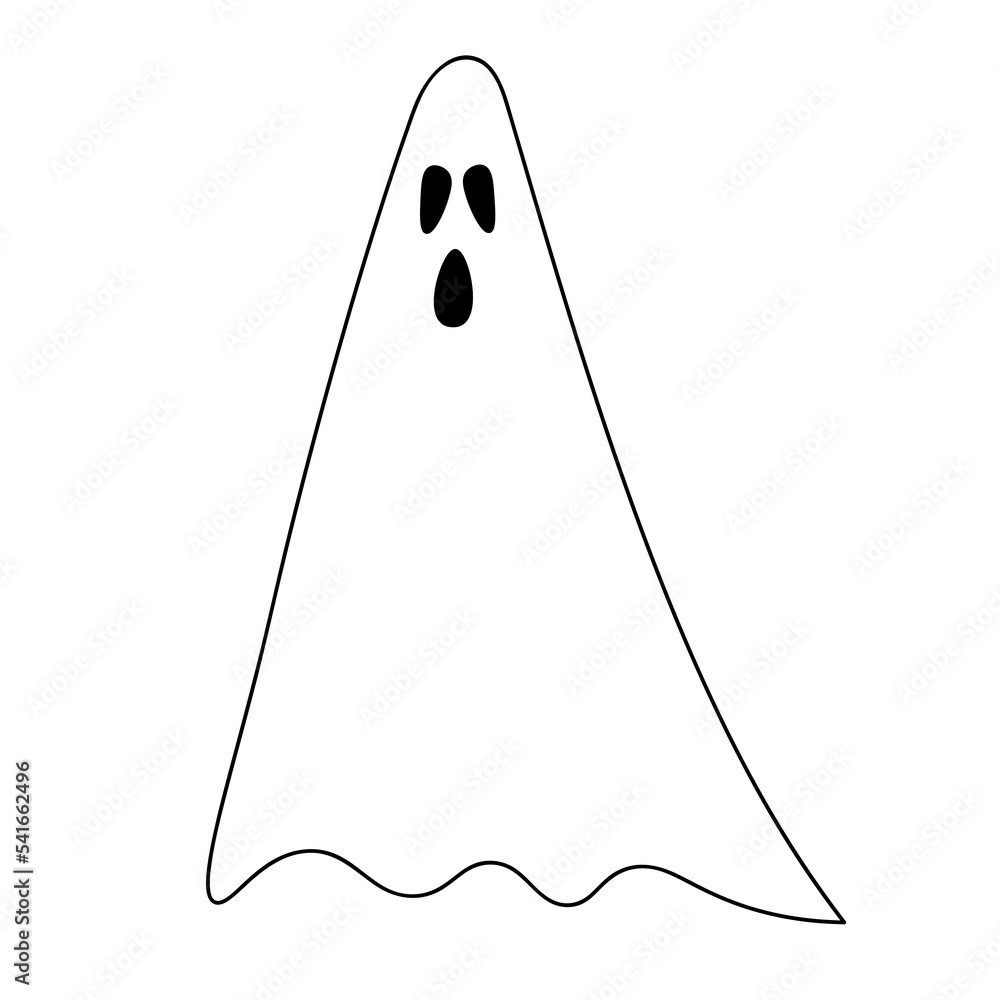 Ghost. Sketch. Creepy spirit. Vector illustration. Doodle style ...