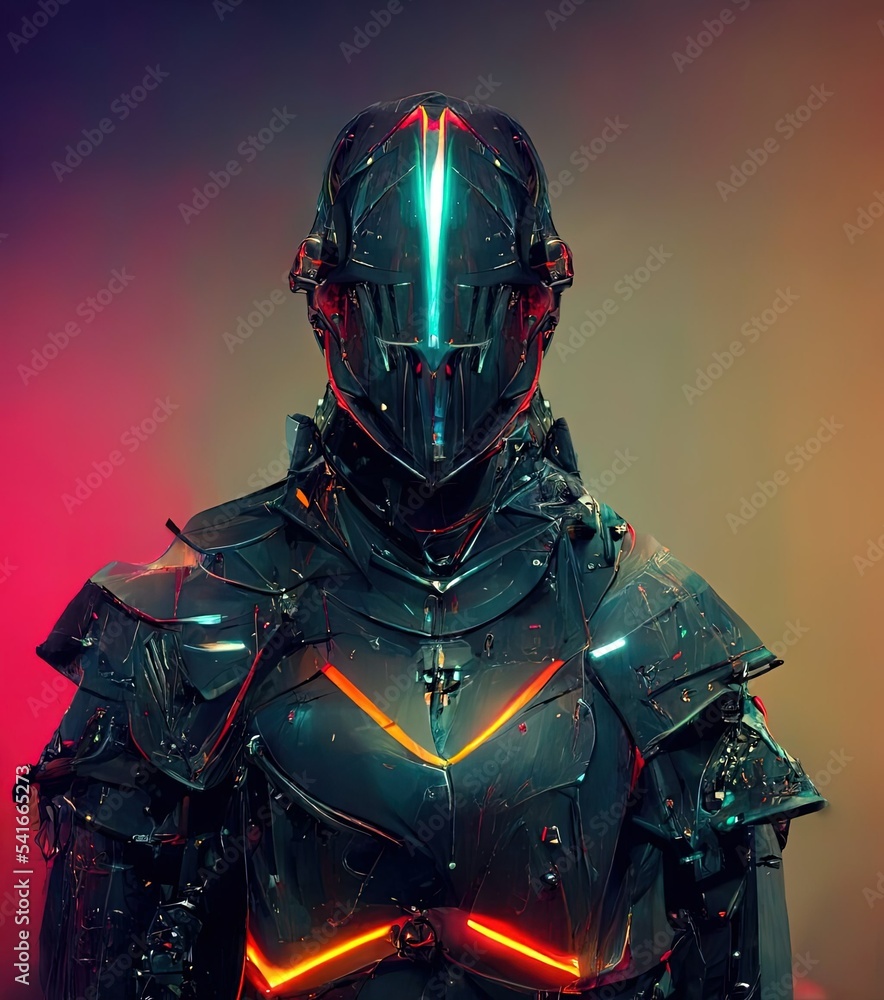 Futuristic soldier, artificial intelligence driven, cyborg human design ...