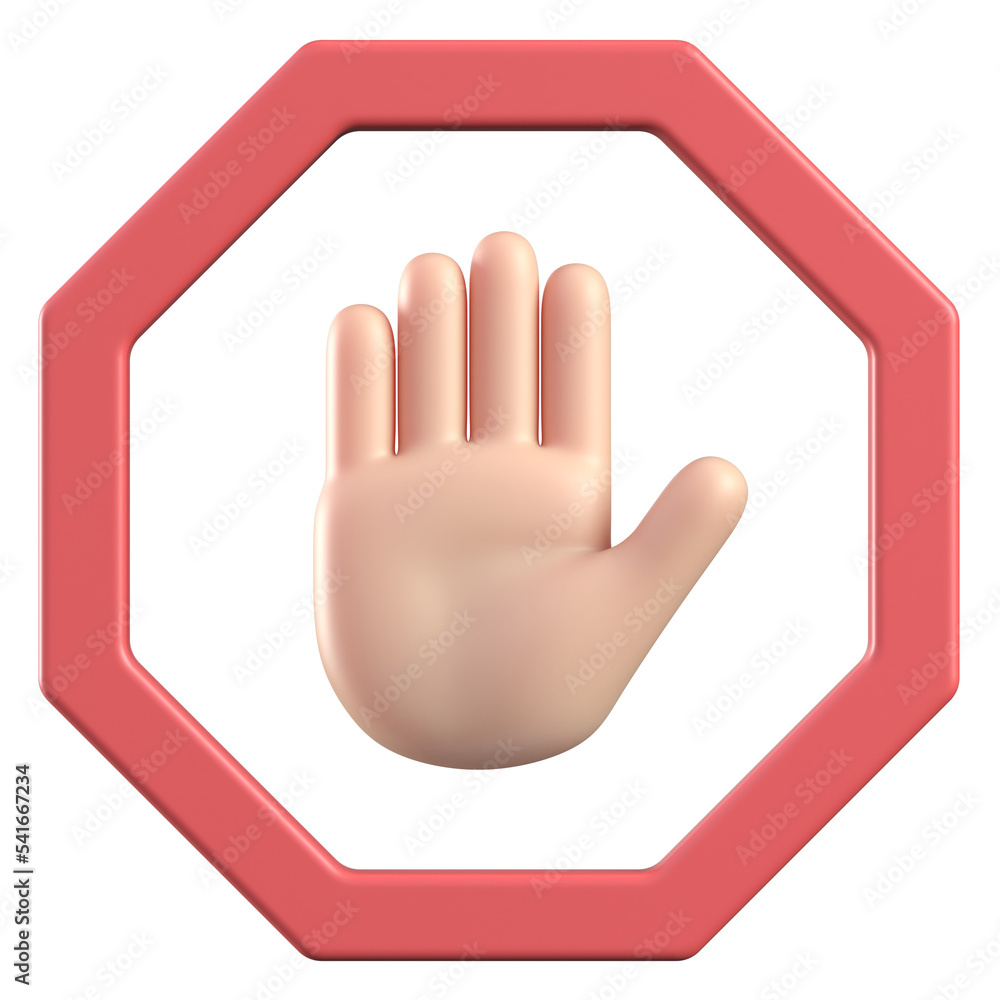 Cartoon 3d hand with open palm gesture, hand taking an oath, stop hand ...