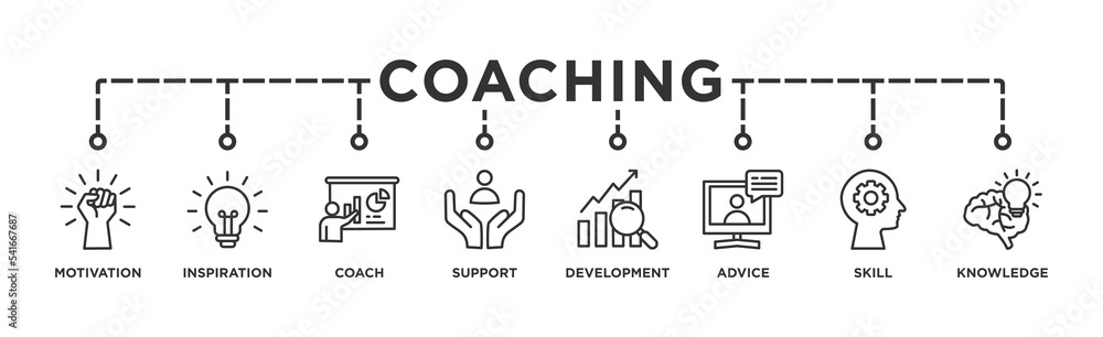 Coaching banner web icon for coaching and success, motivation ...
