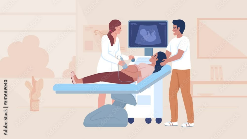 Animated its baby boy illustration. Gender ultrasound. Pregnancy ...