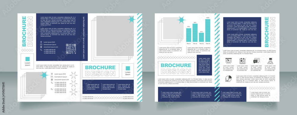 Corporate goals planning bifold brochure template design. Project ...