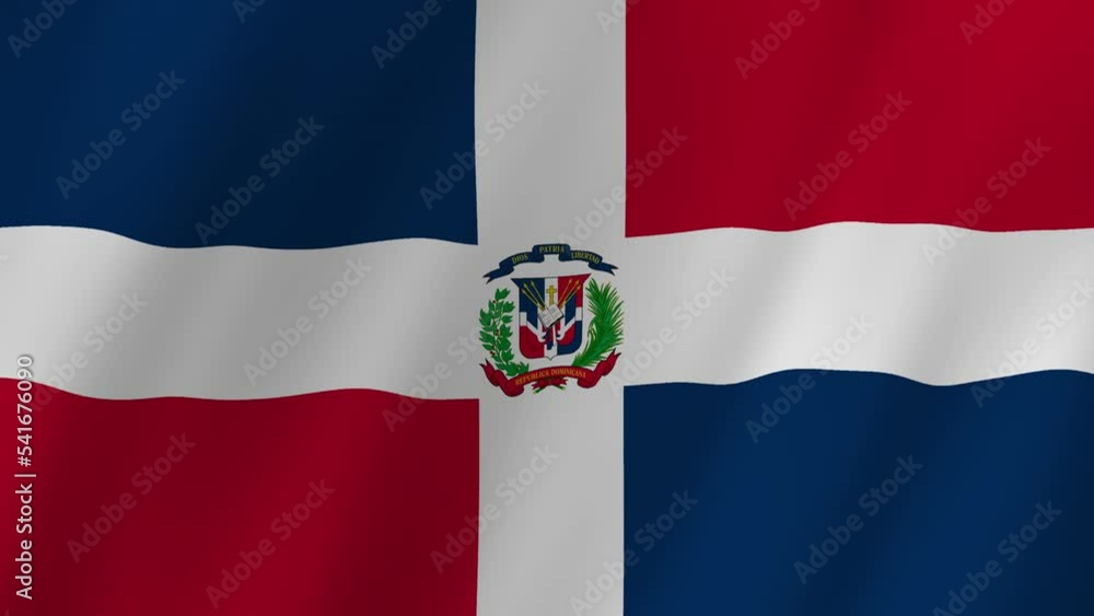 Dominican Republic flag waving animation. seamless loop animation flag ...