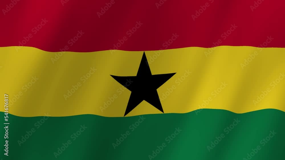 Ghana flag waving animation. seamless loop animation flag video waving ...
