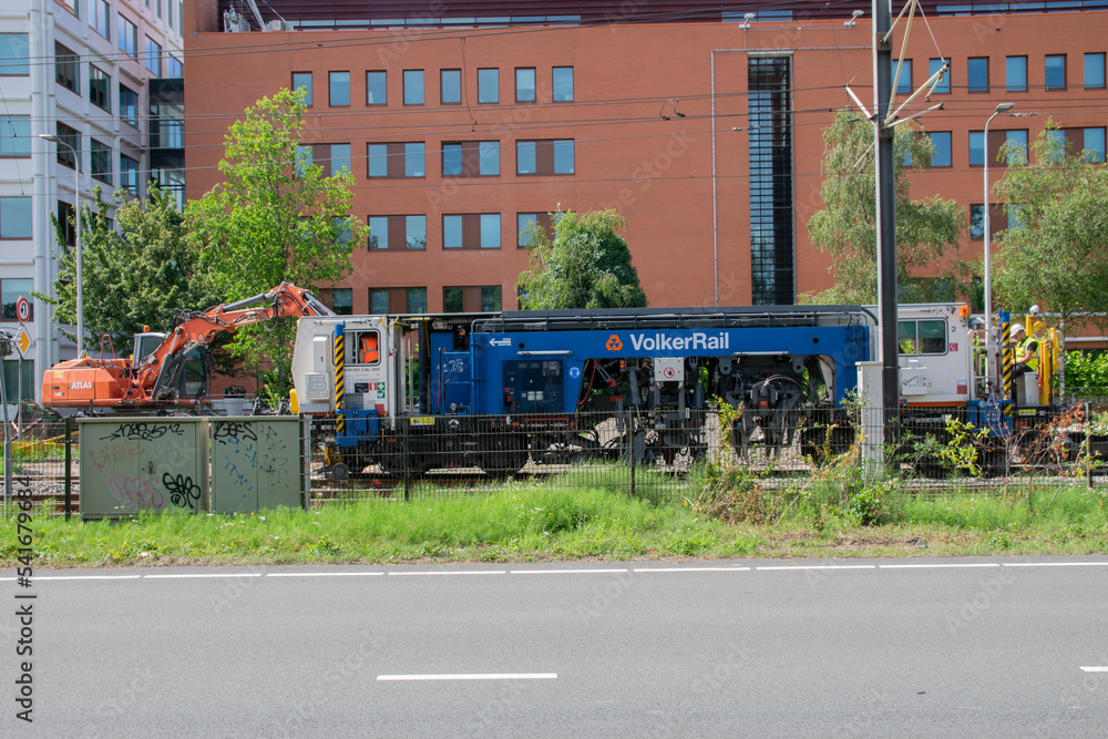 VolkerRail At Work Subway Line At Amstelveen The Netherlands 2019 Stock ...