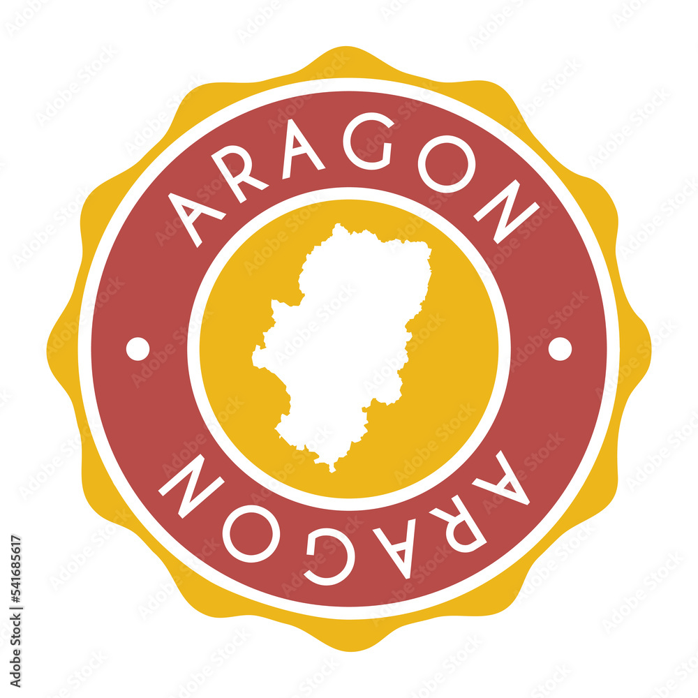 Aragon, Spain Badge Map Vector Seal Vector Sign. National Symbol ...