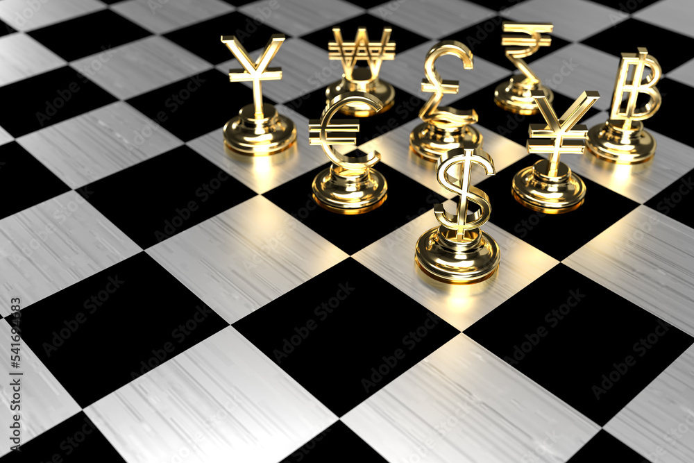 The main golden currency symbols around the world including dollar, yen ...