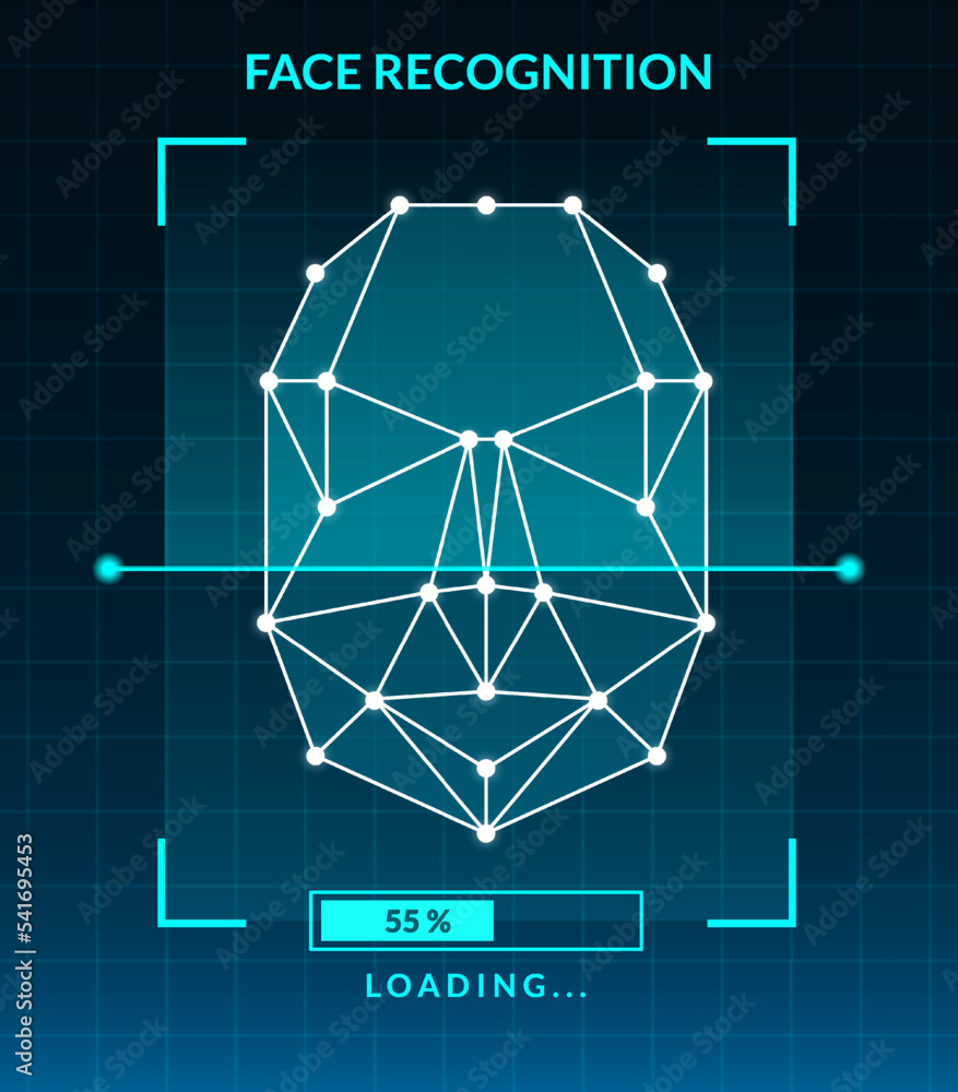 Face ID, facial recognition, biometric identification, personal ...