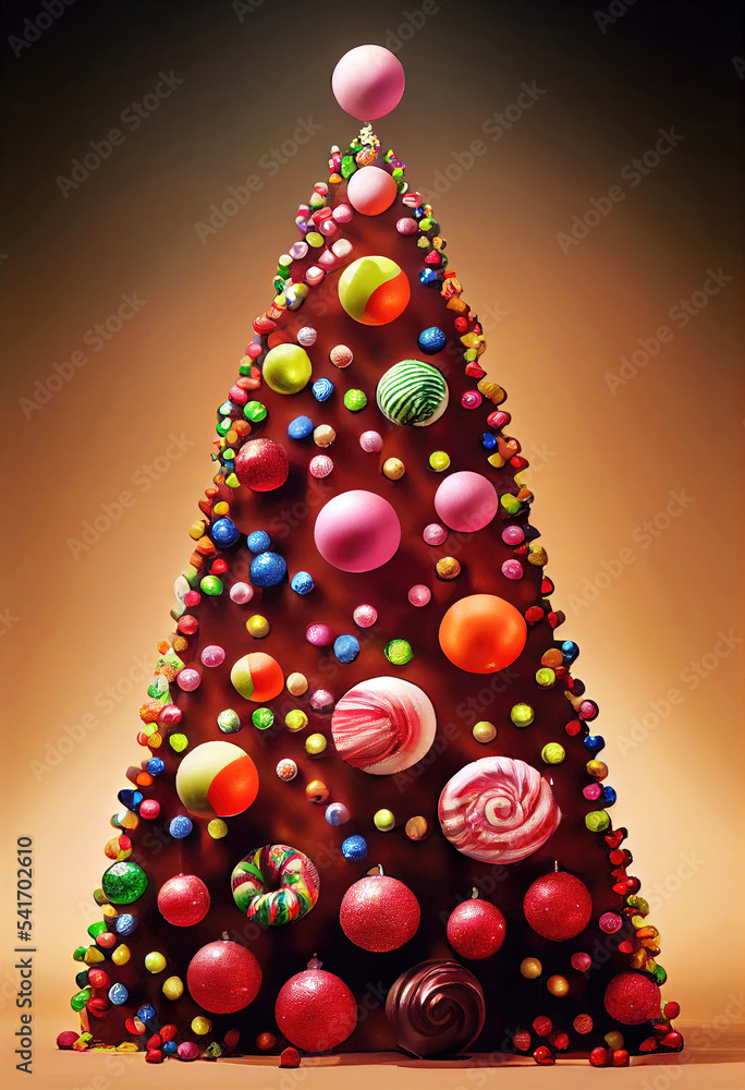 Picture of christmas tree made of candy as illusttration Stock ...