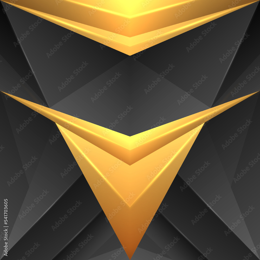 Abstract geometric shapes modern black and gold background Stock Vector ...