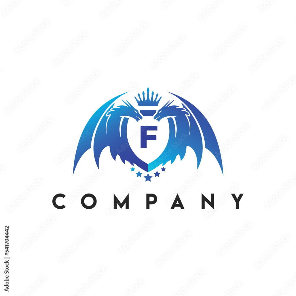 Dragon Editable Letter Crest Logo, Security dragon logo Stock Vector ...