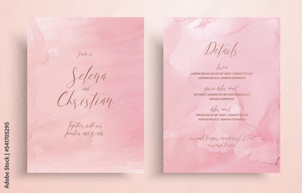 Vector set of wedding invitations with fluid art textures. Artistic ...
