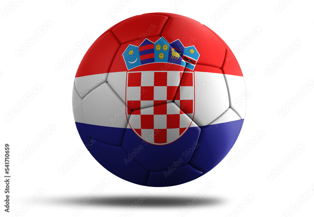 Croatia flag football ball for 2022 Soccer World Cup. Croatian country ...