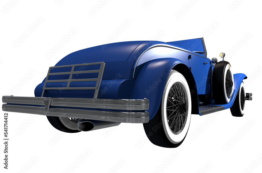 Old Classic Car Rear View PNG Transparent Background 3D Illustration ...