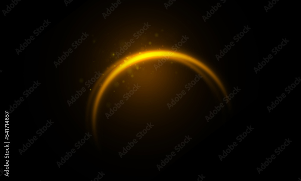 circle light effect background. Swirl glow magic line trail. Light ...