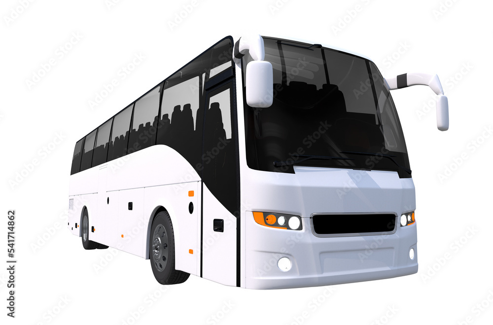 White Tour Bus PNG Transparent Background Illustration. Modern Tour Bus ...