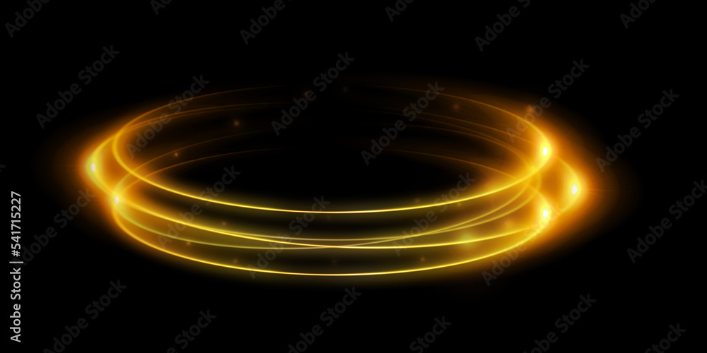 circle light effect background. Swirl glow magic line trail. Light ...