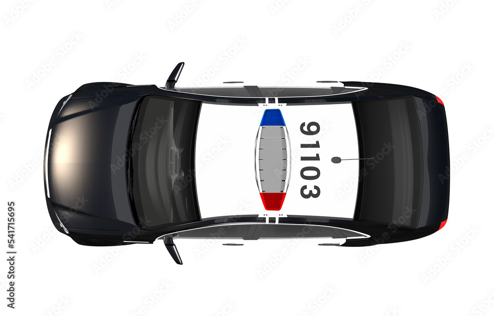 Police Car Top View Illustration Isolated on Transparent Background ...