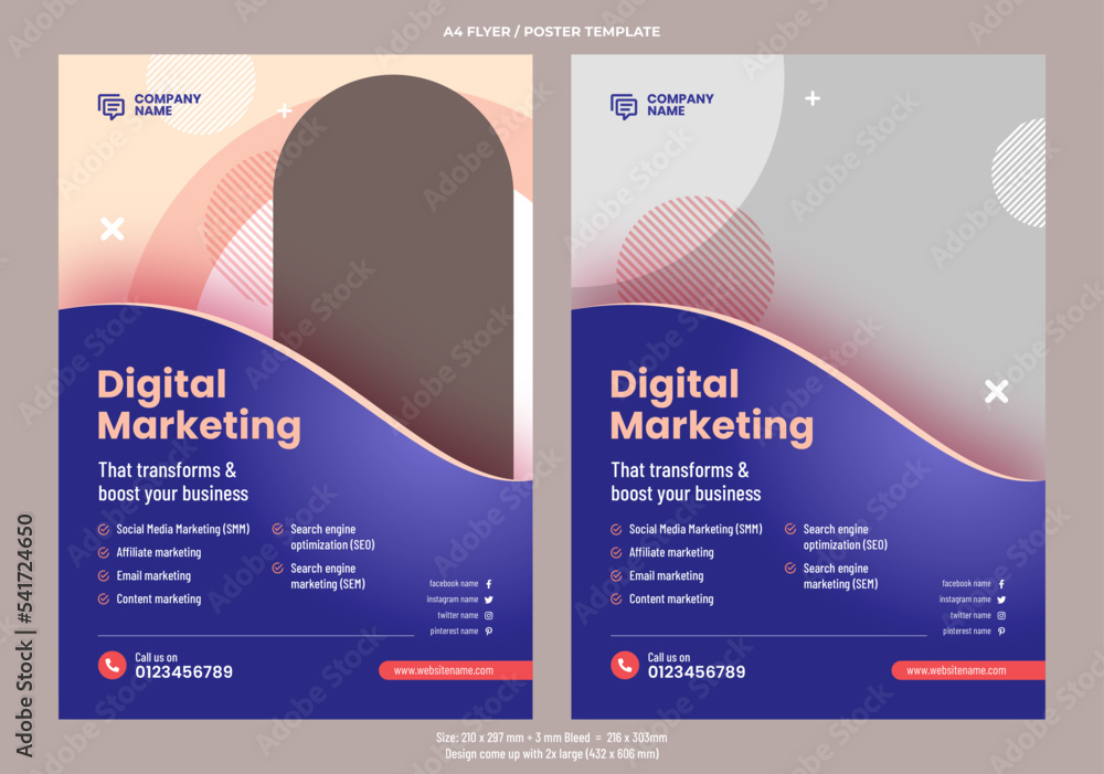 Digital marketing services flyer template Stock Vector | Adobe Stock