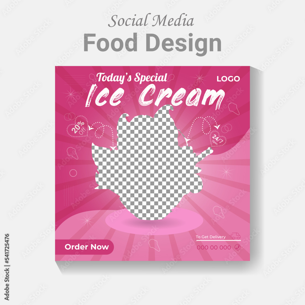 Social Media post food design template and vector editable poster ...