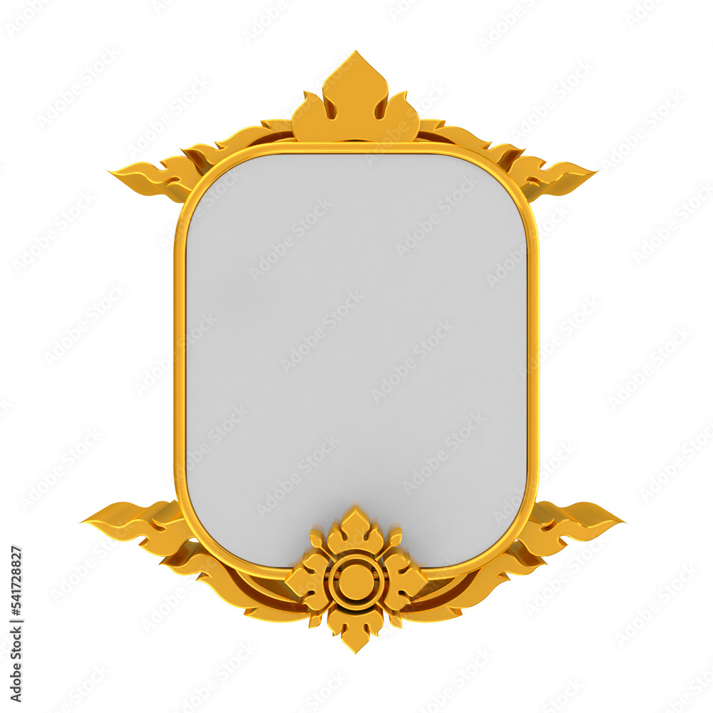 kbach khmer frame 3d render gold Stock Illustration | Adobe Stock
