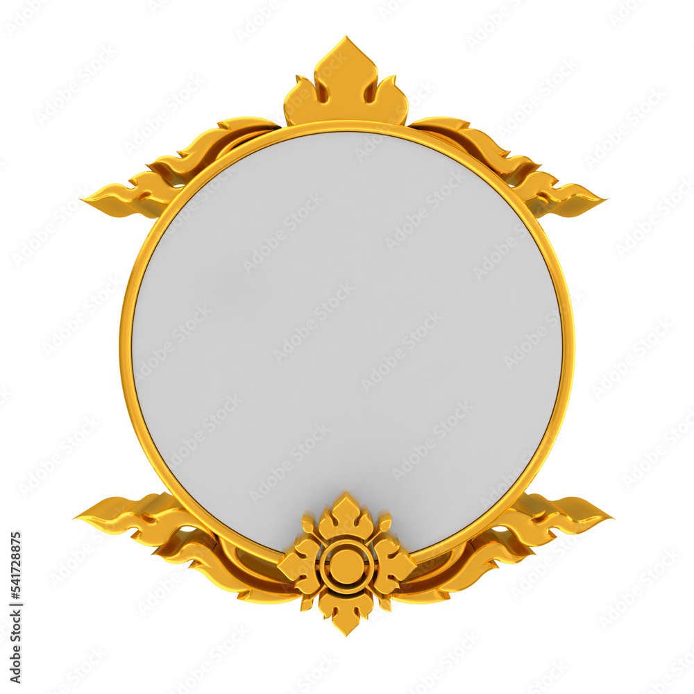 kbach khmer frame 3d render gold Stock Illustration | Adobe Stock