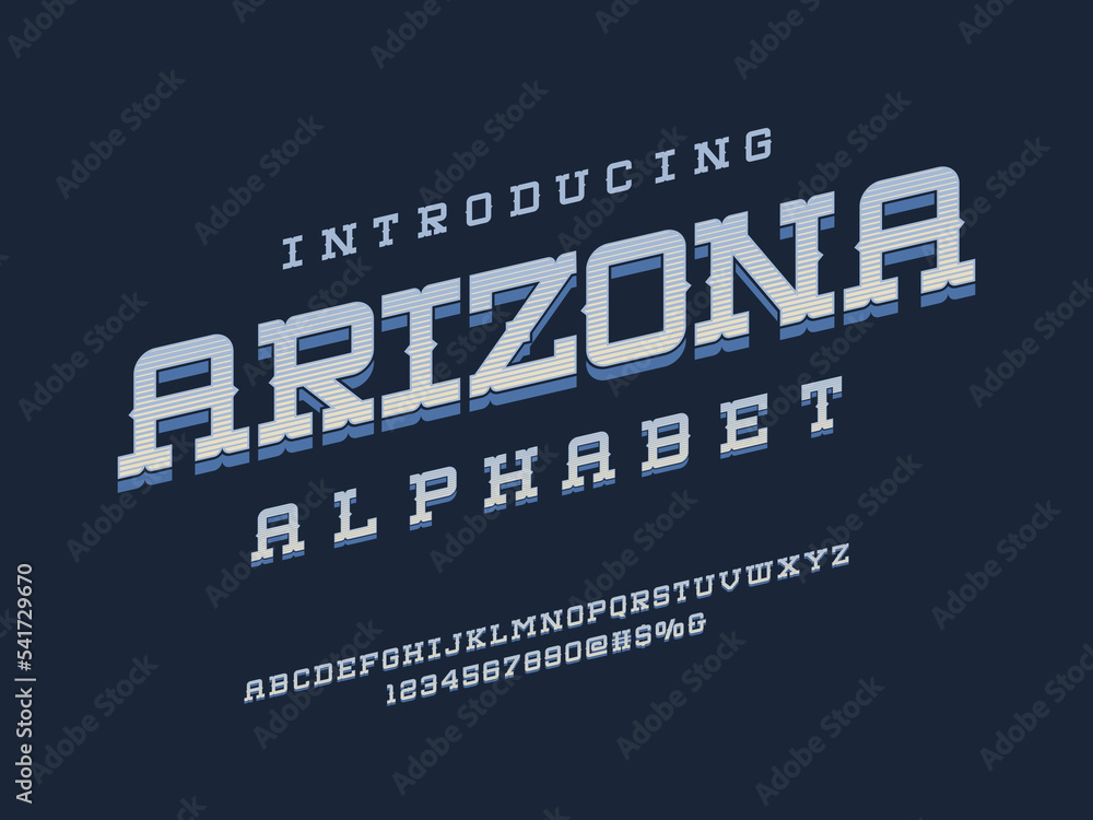 Vintage wild west western alphabet design with uppercase, numbers and ...