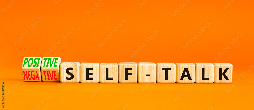 Positive or negative self-talk symbol. Concept words Positive self-talk ...
