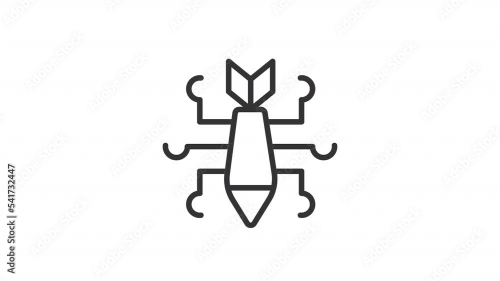 Animated cyber attack linear icon. Cybercrime. Deploy malware. Hacking ...