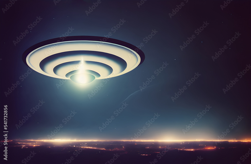 Flying saucer. UFO. UAP. The aliens have arrived. Stock Illustration ...
