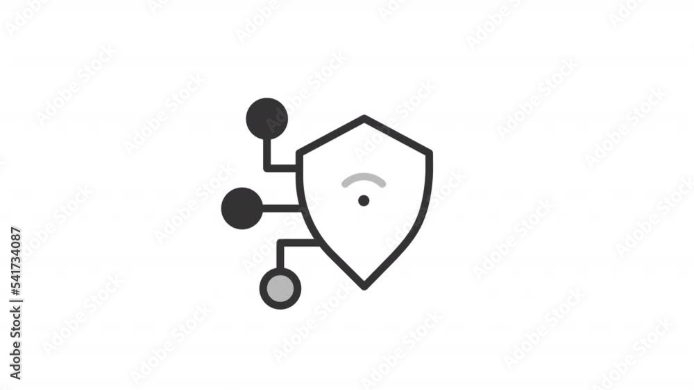 Animated VPN linear icon. Virtual private network. Protected connection. Encrypt internet ...