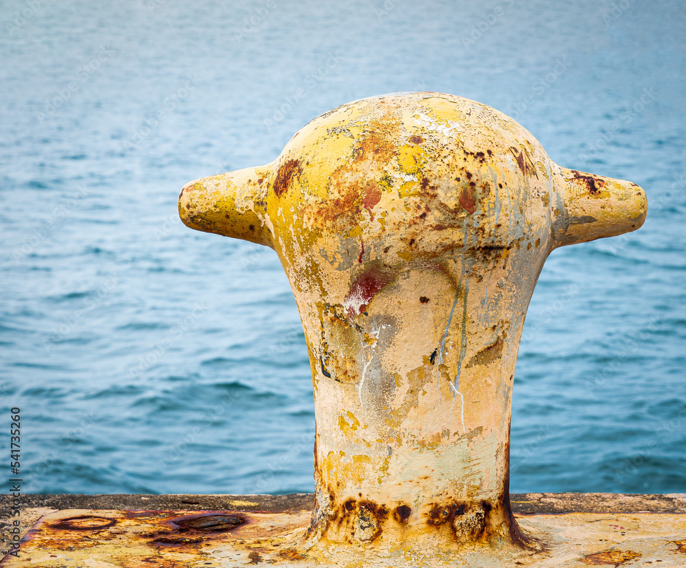 Artistic rust on mooring bollard on Puerto Rico pier Stock Photo ...