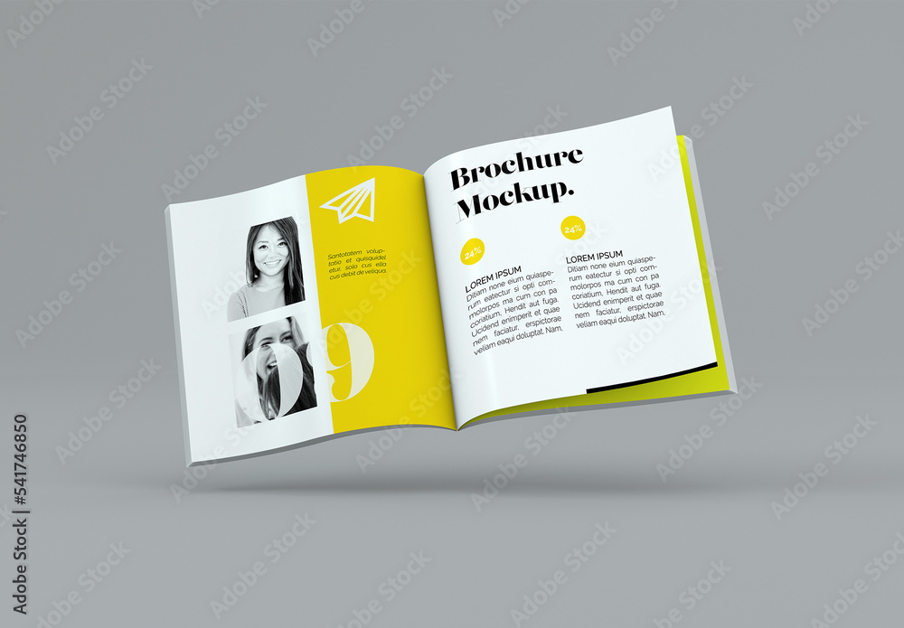 Floating Magazine Mockup Stock Template | Adobe Stock