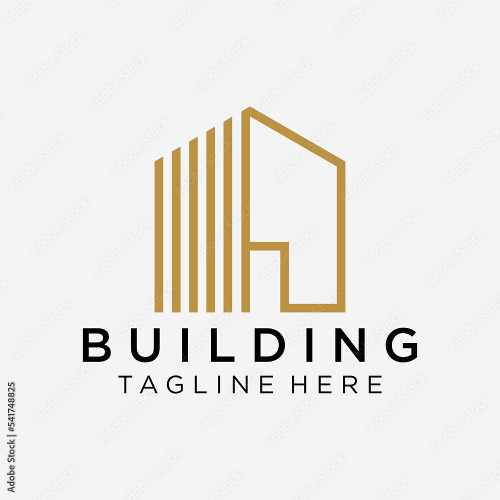 custom homes logo design concept with simple, minimalist and modern ...