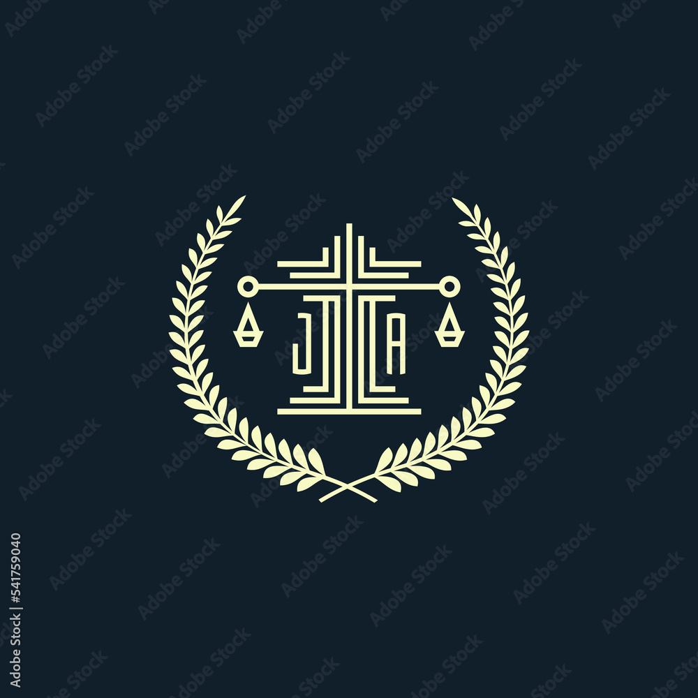 Initial JA design for law, lawyer or law firm that can be used as logo ...